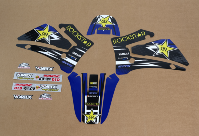 2000 - 2007 YAMAHA TTR 125 GRAPHICS STICKER KIT ROCKSTAR : BLUE / BLACK ...