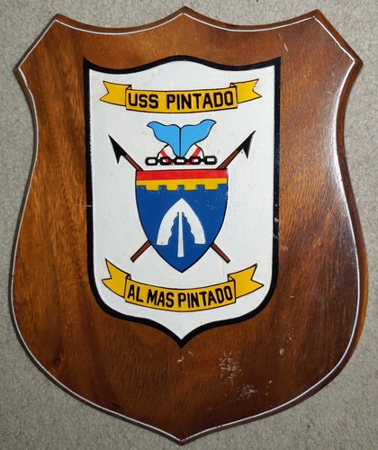 Antique USS Pintado SSN-672, Hand-carved & Painted Command Plaque | eBay