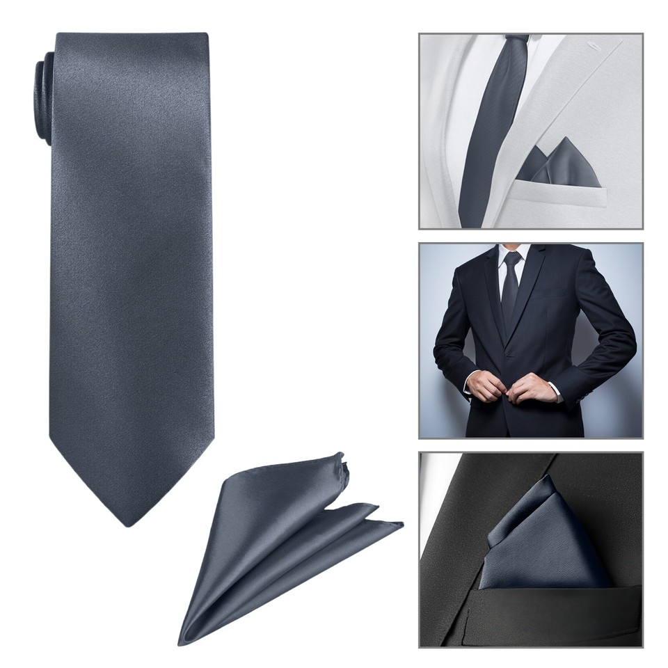 Cravatta In Raso E Fazzoletto Set Per Matrimonio E Feste Aziendali | eBay