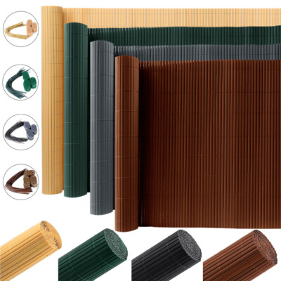 3/5m Bamboo PVC Privacy Mat Screen Border Panel Fence Garden Wall ...