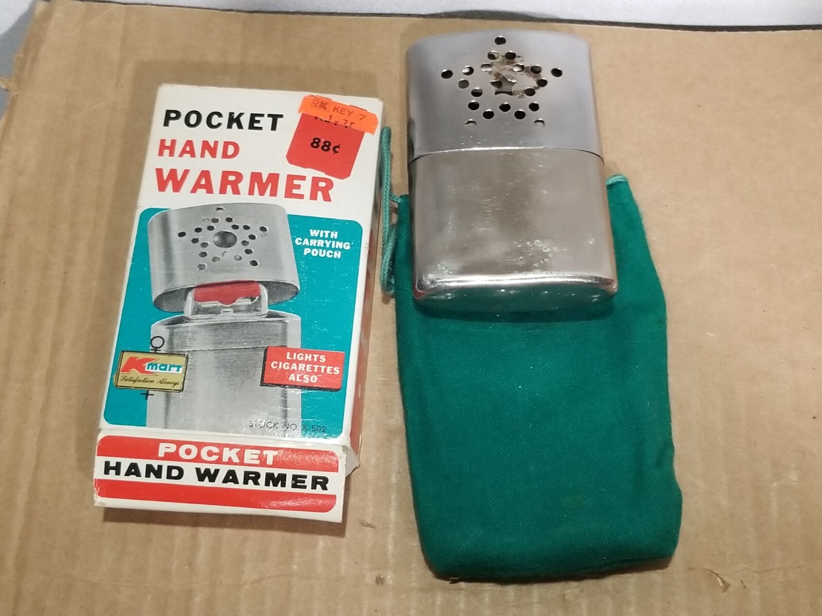 Vintage Hand Warmer Chrome Green Pouch Instructions | eBay