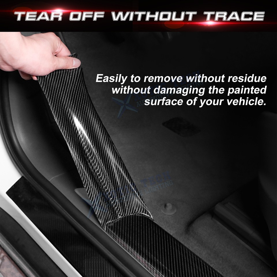 Protector Sill Scuff Cover Car Door Body Carbon Fiber Sticker Anti ...