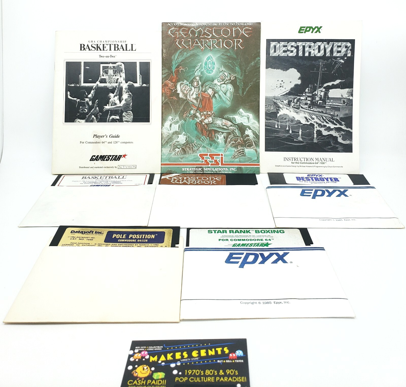 Lot Of 5 Commodore 64 Games C64 Untested - Disk Boxing Pole Position ...