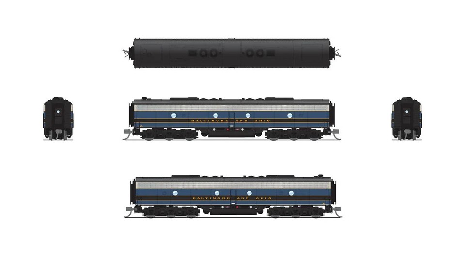 Broadway Limited N Scale 8813 E8 A/B B&O #92-52X PWD A/UNPWD B P4 DC ...