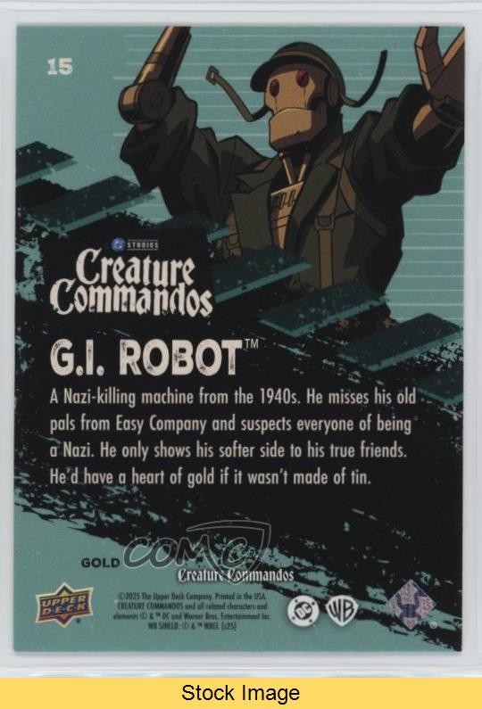 2025 Upper Deck DC Creature Commandos Gold GI Robot #15 READ 1l80 | eBay