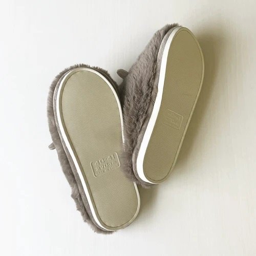 Cat Ears Indoor Slippers Winter Warm Shoes Indoor Slides Living Room ...