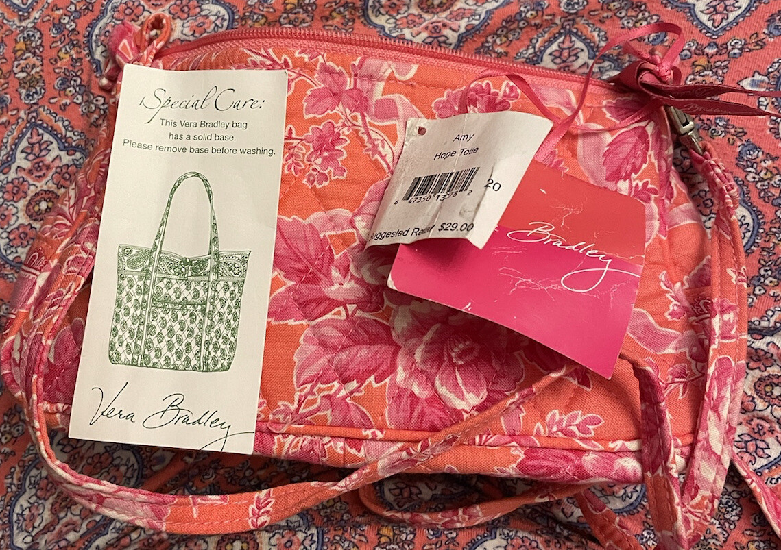 NWT VERA BRADLEY HOPE TOILE BREAST CANCER SHOULDER SMALL BAG CROSSBODY ...