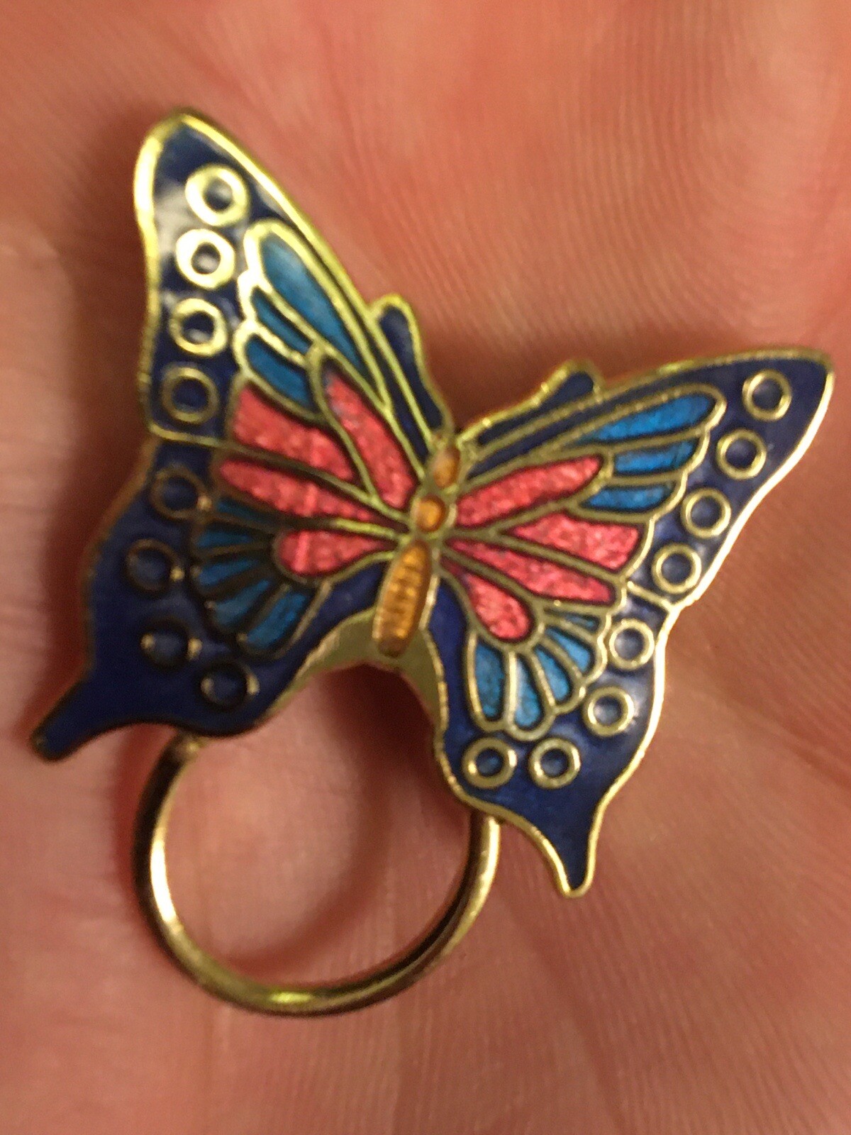Mosaic Gold Butterfly Uniform Badge Pin - Gem