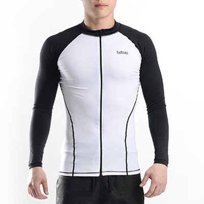 Belleap Rash Guard Mens Zip-up Long Sleeve Swimwear UV Protection 0305 ...
