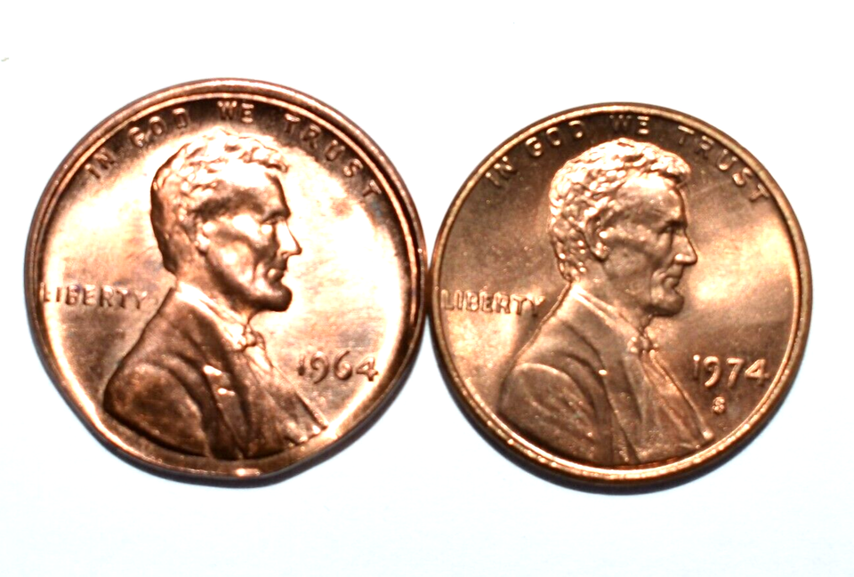 1964 Lincoln Penny Broad Struck Error L Edge Wider with Split Rim ...