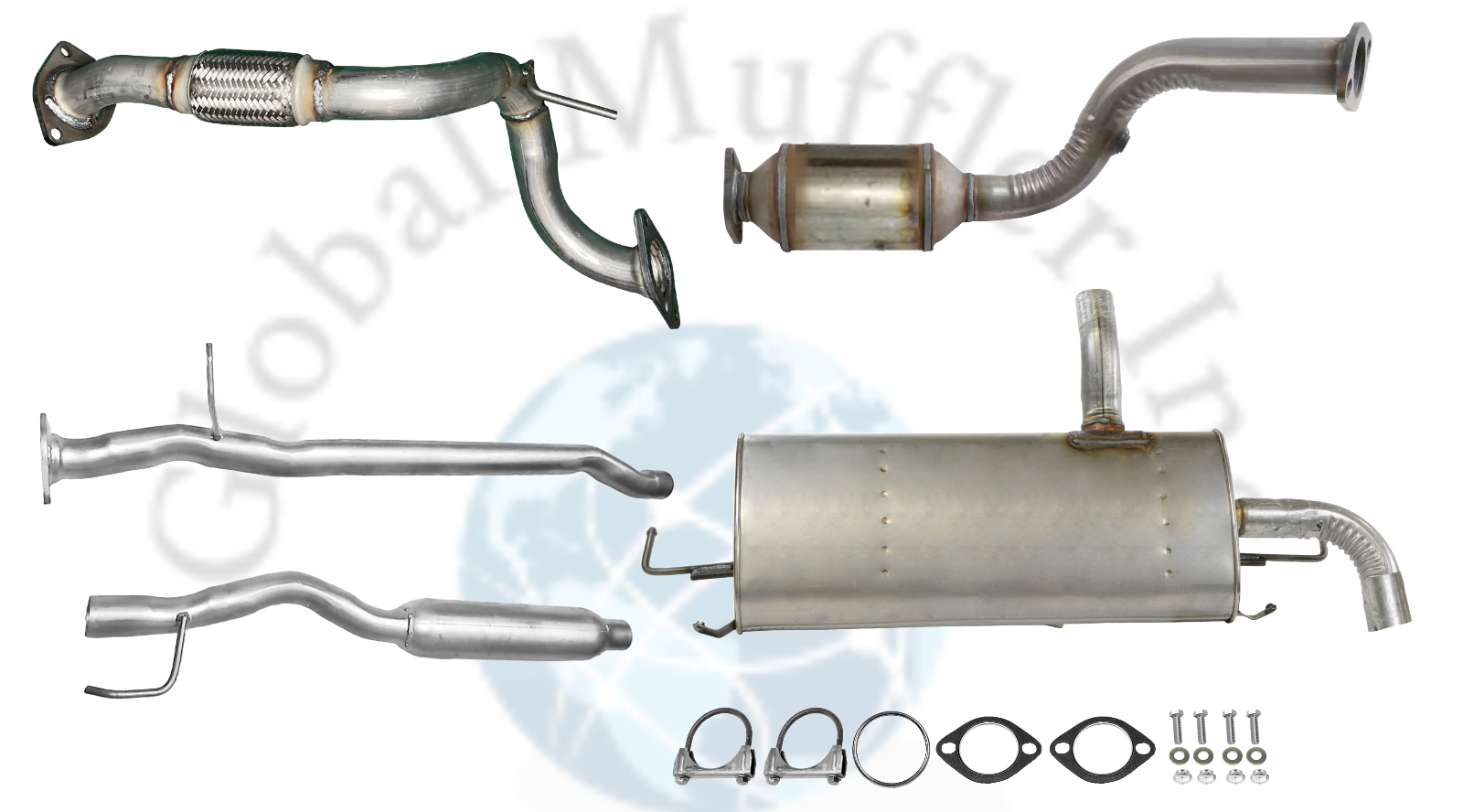 Fits: Complete Exhaust for 2014 2015 2016 2017 Nissan Rogue 2.5L | eBay