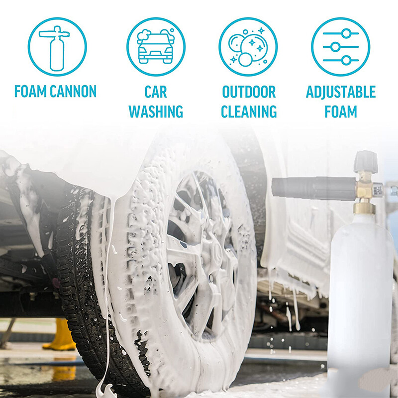 1/4" Snow Foam Washer Gun Car Wash Soap Lance Cannon Spray Pressure Jet ...