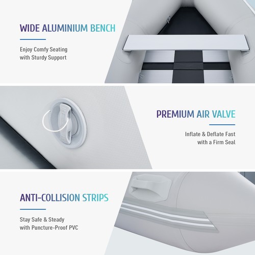 10ft Inflatable Boat w/pump Raft Fishing Dinghy Tender Pontoon Rescue ...