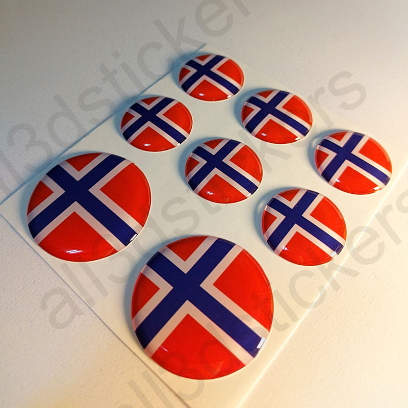 Stickers Norway Gel Domed Resin 3D Flags Norway Vinyl Sticker Decals ...