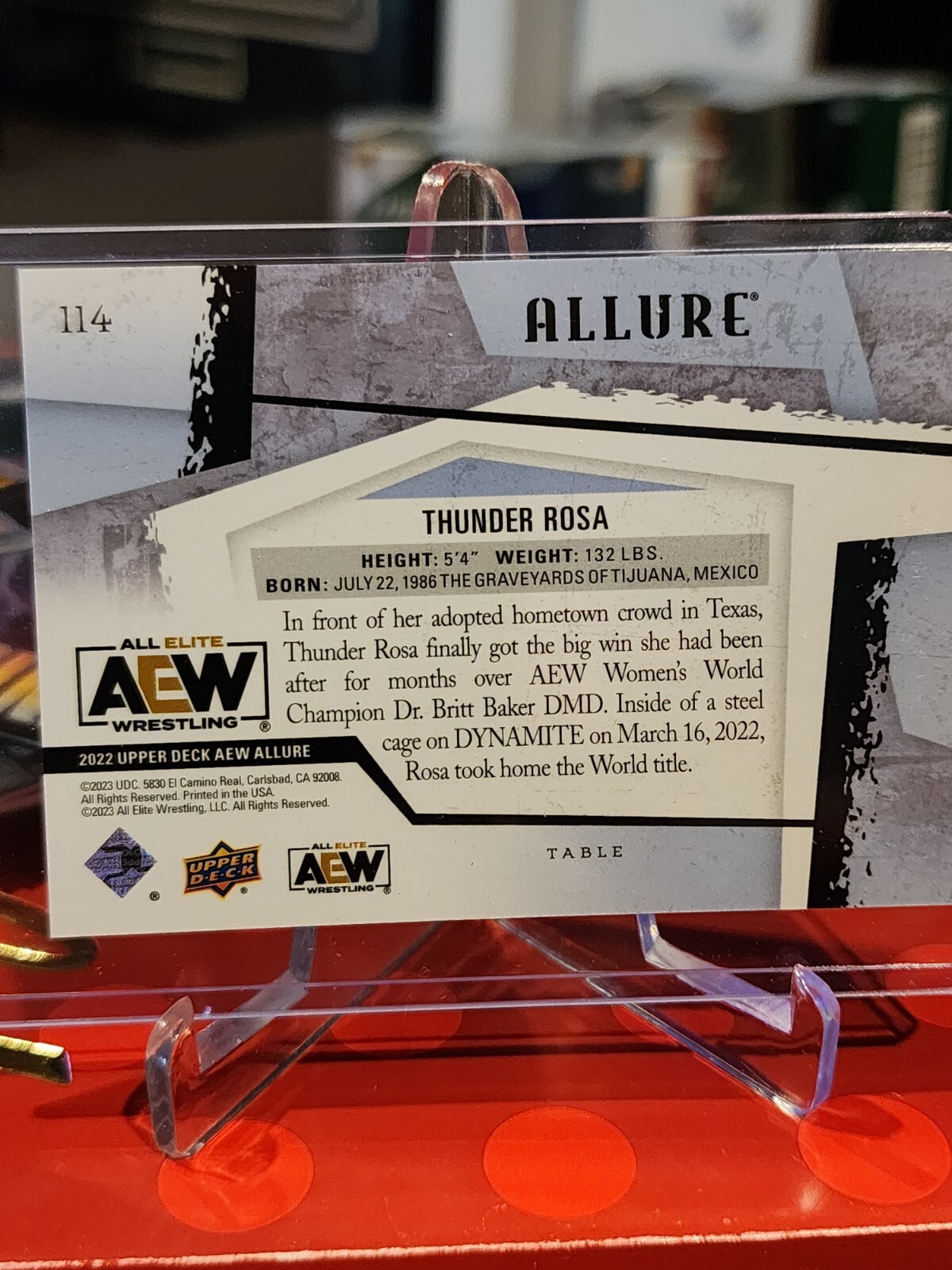 Thunder Rosa Aew Upperdeck Allure Table Parallel Trading Card #114 | eBay