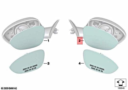 Genuine Mirror Glass Heated Right BMW BMW I Z4 Roadster I8 E89 I12 ...