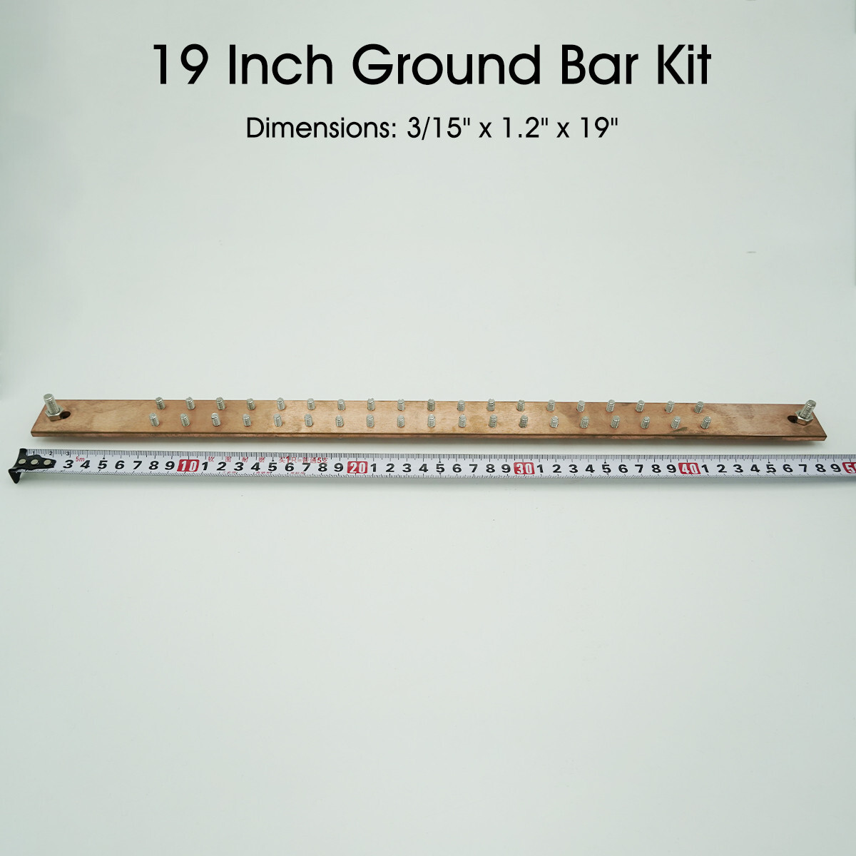 19 Inch Copper Bus Bar Kit with 4 foot Grounding Cable for Data Rack ...