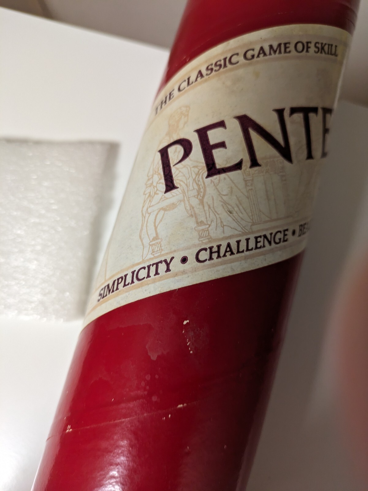 PENTE Vintage 1977 Classic Game of Skill 4 Bag Glass Stones Vinyl Board ...