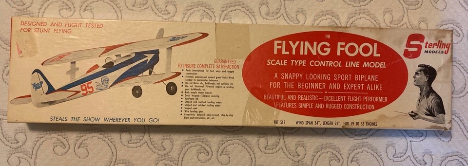 Vintage Sterling Models *The Flying Fool* Control Line Model Airplane ...