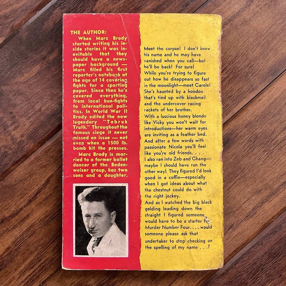 Murder Is A Maiden’s Handicap - Marc Brody - 1958 Horwitz 1st Ed Pulp ...
