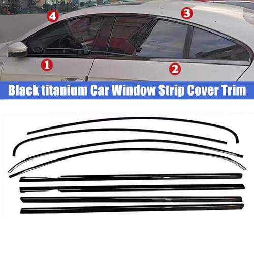 Black Titanium Window Frame Cover Sealing Strip Trim for Volkswagen CC ...