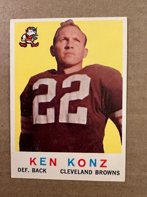 1959 Ken Konz Cleveland Browns Card #54 Topps Football Card VERY GOOD ...