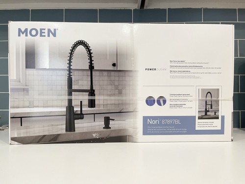 Moen Nori Pre-Rinse Spring Kitchen Faucet - Black (87897BL) for sale ...