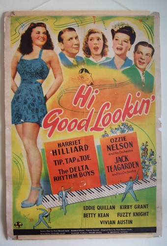 Genuine 1944 Hi,Good Lookin' Poster~Delta Rhythm Boys, Ozzie&Harriet w ...