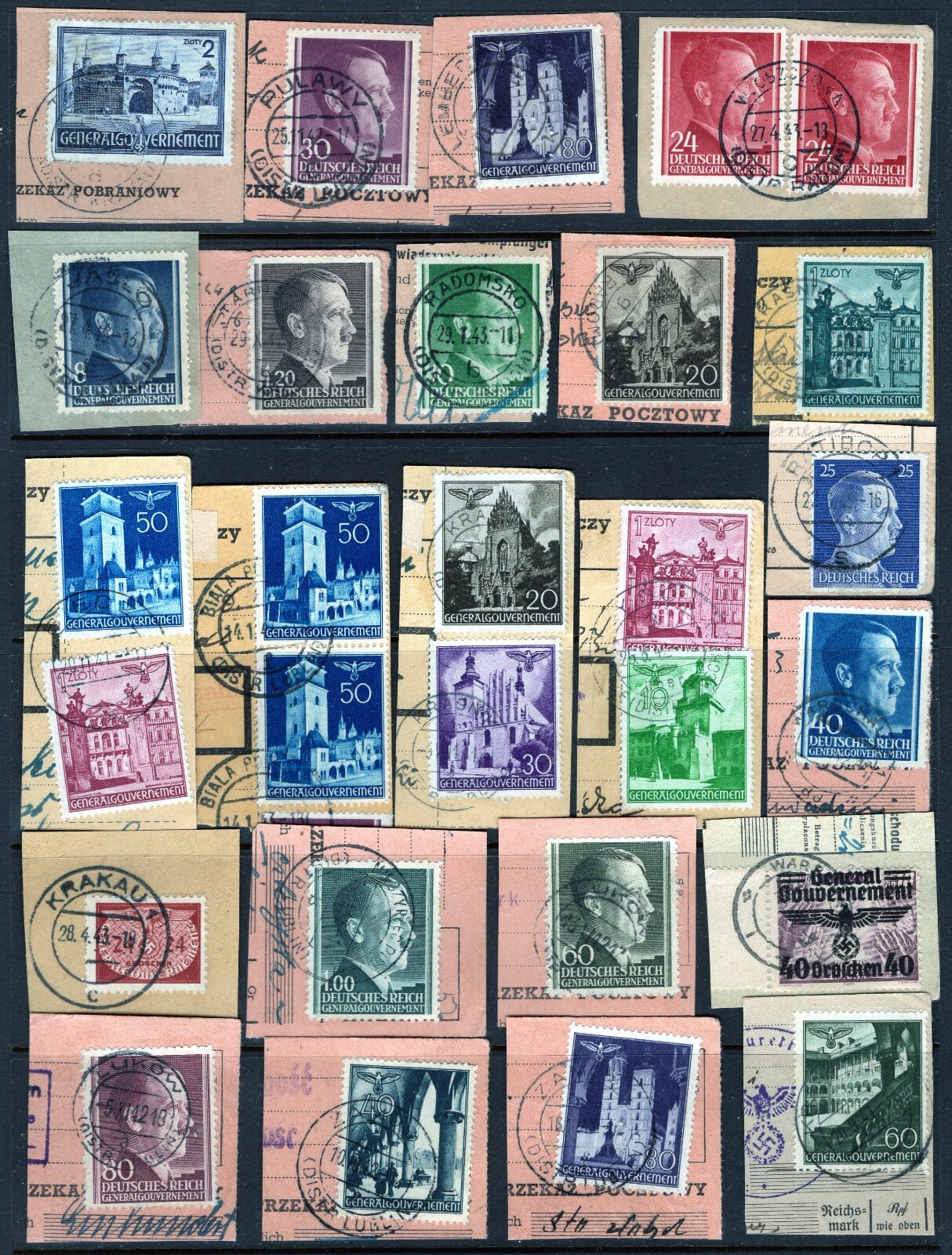 Poland WWII - Page of Cutouts from postal cards with General ...