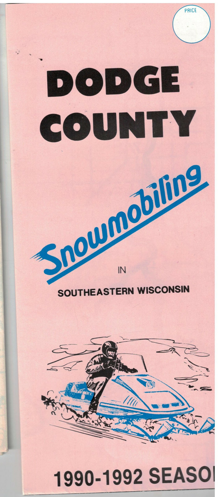 Vintage 1990 Dodge County WI Snowmobile Trails Map | eBay