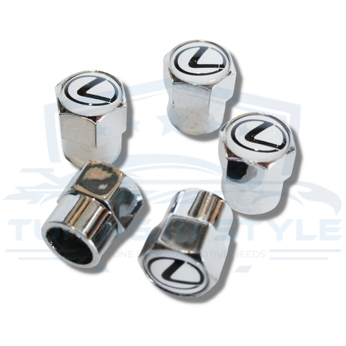 5pc LEXUS Logo Premium ABS Plastic Chrome Tire Stem Valve Caps Official ...