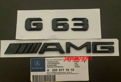 Gloss Black G63 AMG Badge Emblem Decals Boot Rear Sticker For Mercedes ...