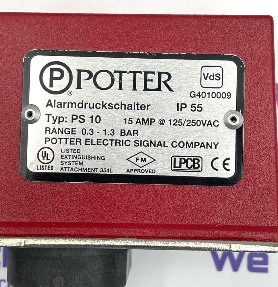 POTTER PS10-1A 'VDS' Pressure Switch | eBay