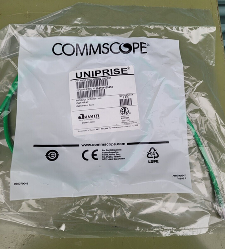Set of 2 Commscope Uniprise CAT6 4ft Green Patch Cord UNC6-GR-4F ...