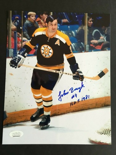 JOHN BUCYK AUTOGRAPHED 8 X 10 PHOTO W/ 'HOF' INSC. J.S.A. AUTHENTICATED ...
