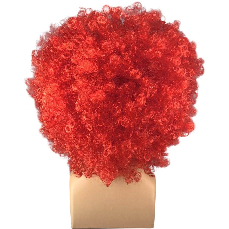 Red Hair Bald Clown Cap Wig Curly Bozo Circus Scary Carnival Halloween ...