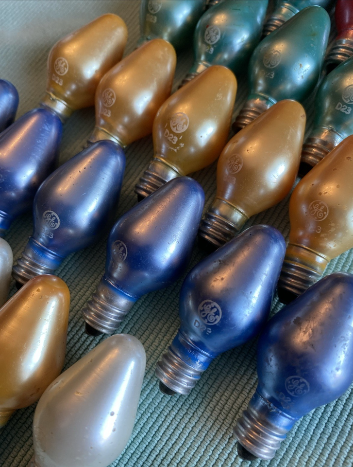 Vtg Lot 24 GE C-7 Circle Logo D23 Satin-Glo Soft Pastel Color Bulbs ...