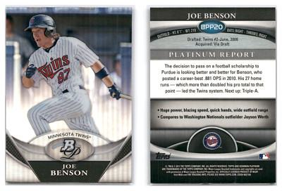 2011 Bowman Platinum Prospects #BPP20 Joe Benson - Minnesota Twins | eBay