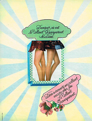PUBLICITE ADVERTISING 064 1972 DIM bas & collants transparents | eBay