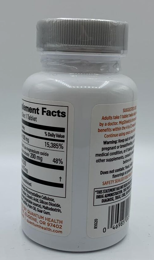 Quantum Health Migshield ~ 60 Tablets ~ EXP 10/25 ~ Sealed ~ FAST ...
