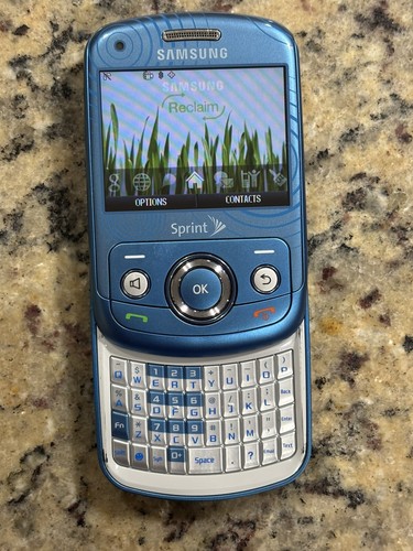 Samsung Reclaim SPH-M560 Blue Slider Phone Sprint 3G CDMA | eBay