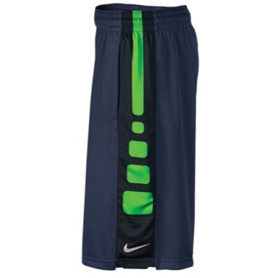 Nike Men's Elite Stripe Short Midnight Navy/Green Strike/Metallic ...