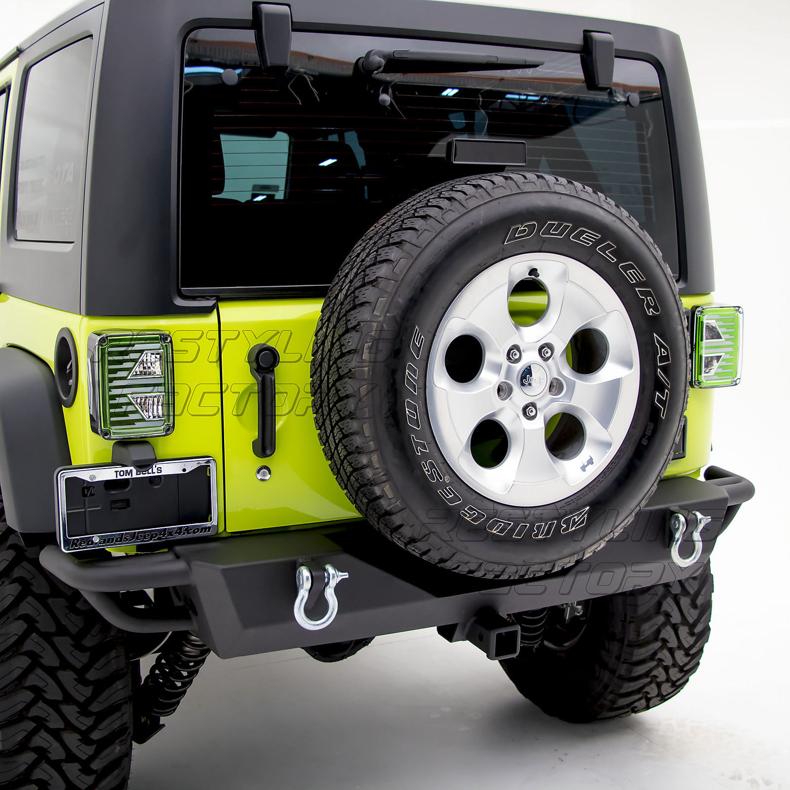 Rock Crawler Rear Bumper w/Hitch Receiver- Black for 07-18 Jeep JK ...