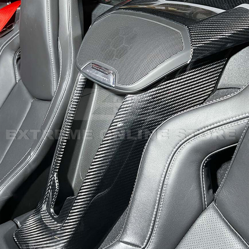 For 20-Up Corvette C8 Coupe CARBON FIBER Console Waterfall Upper ...