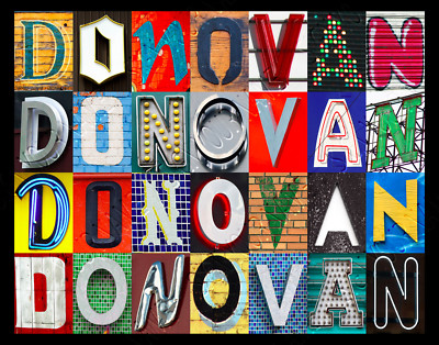 DONOVAN Name Poster featuring photos of actual sign letters | eBay
