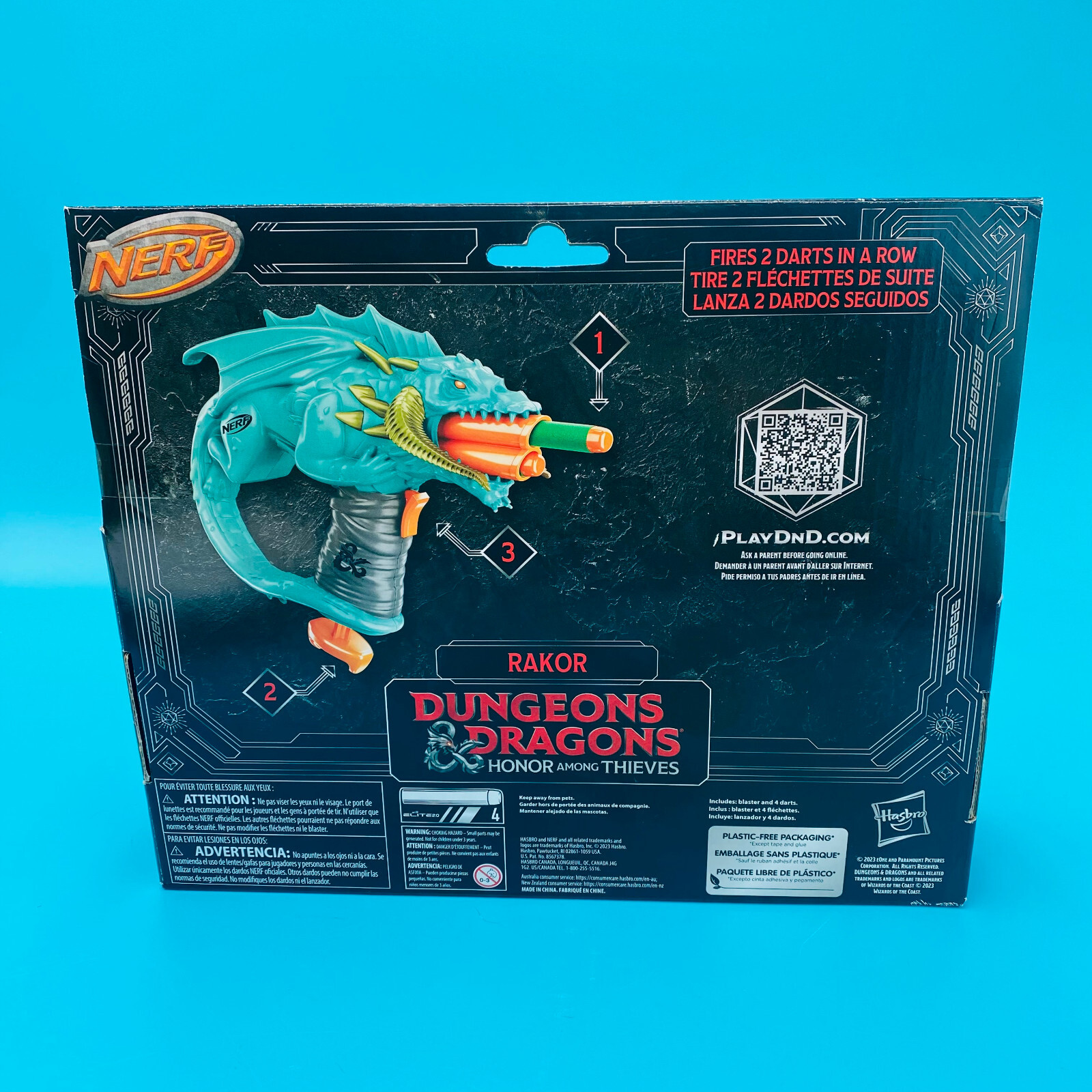 Dungeons & Dragons Rakor Nerf Blaster and 4 Nerf Elite 2.0 Darts | eBay