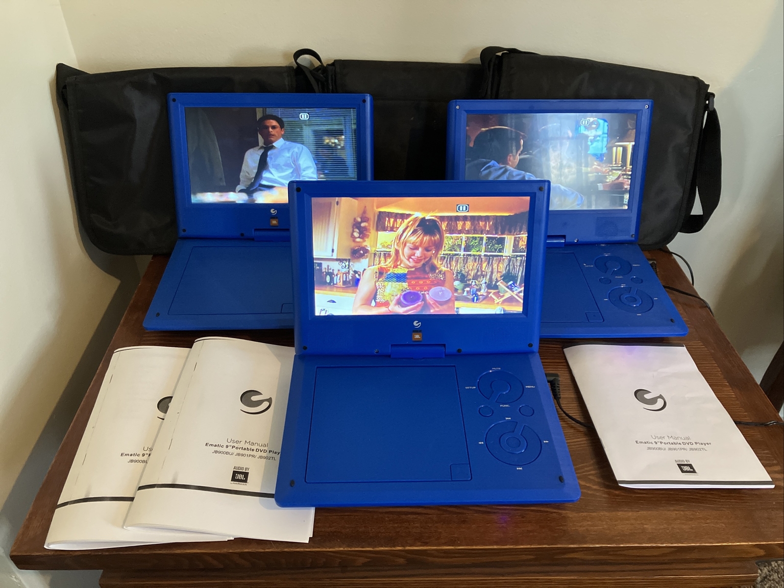 Ematic JBL 9" Portable Blue DVD Player with Carrying Case JB900BU ...