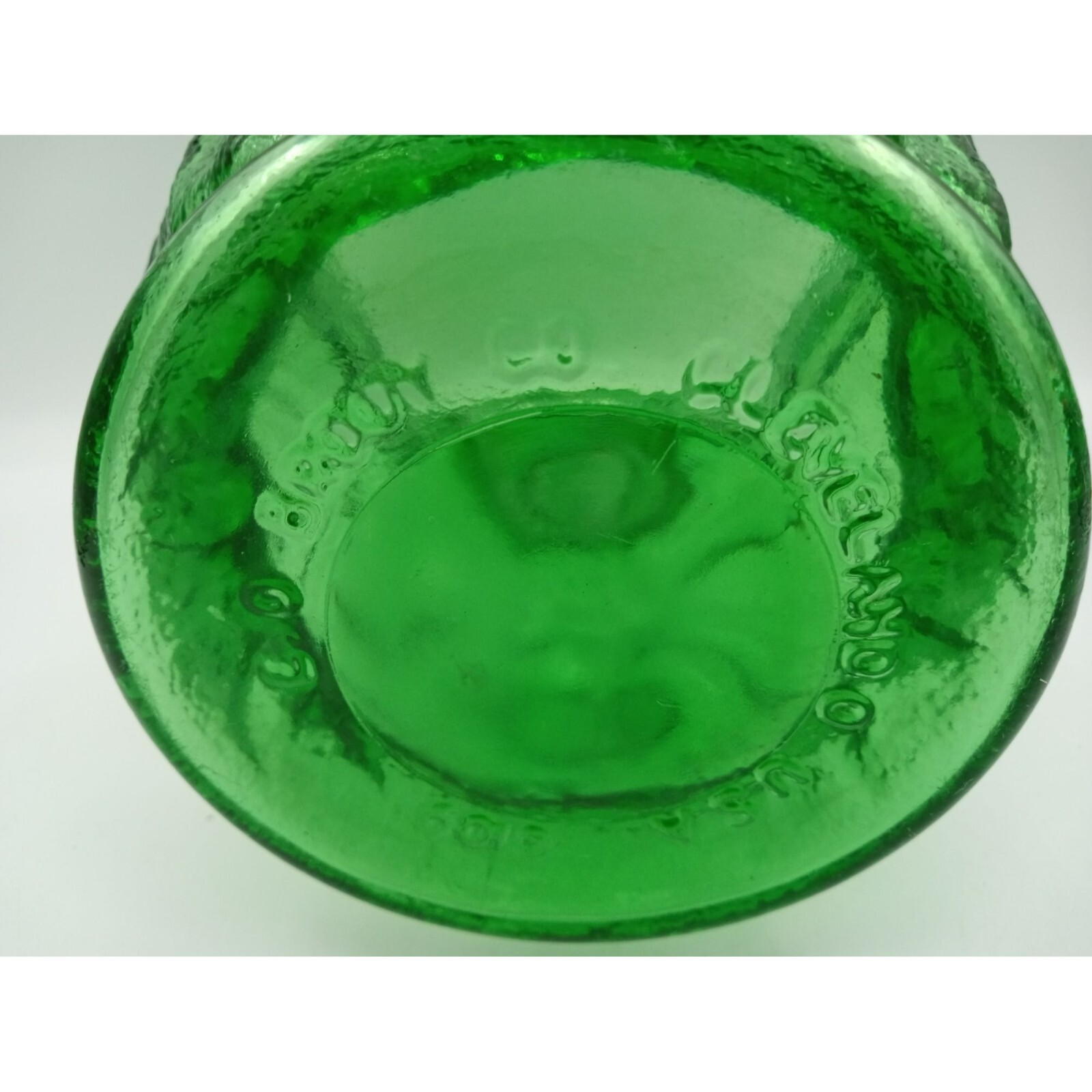 Brody Co Flower Vase Emerald Green Crinkle Glass Vintage 8 Inch ...