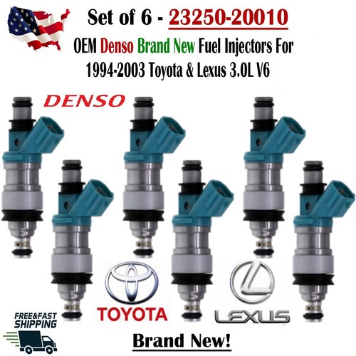 NEW Denso OEM x6 Fuel Injectors for Lexus ES300 Toyota Avalon Sienna ...