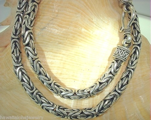 3MM-6.5MM VARIETY OXIDIZED 925 STER SILVER BALI BYZANTINE CHAIN ...
